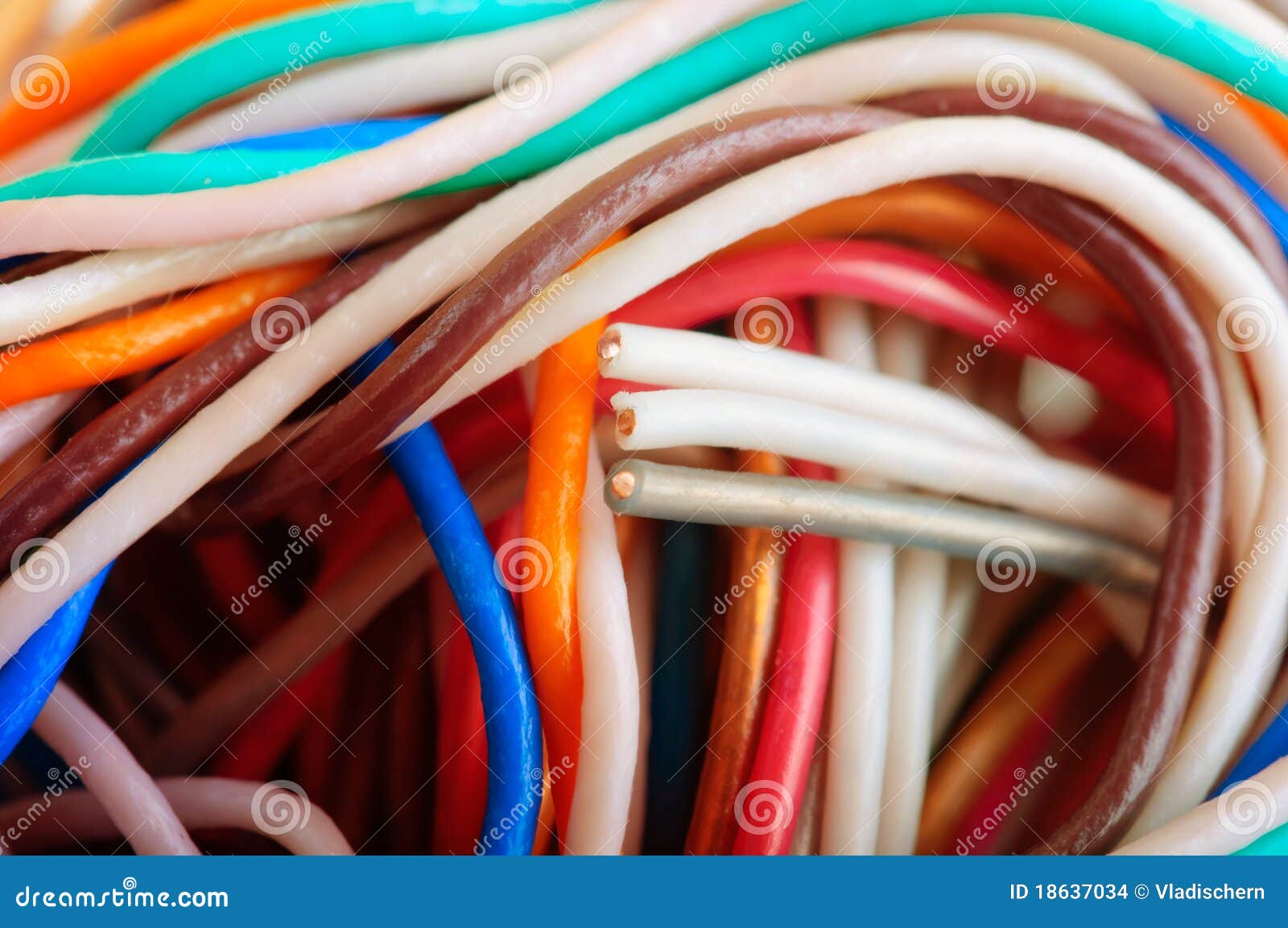 Colored wires stock photo. Image of cord, multiple, office - 18637034