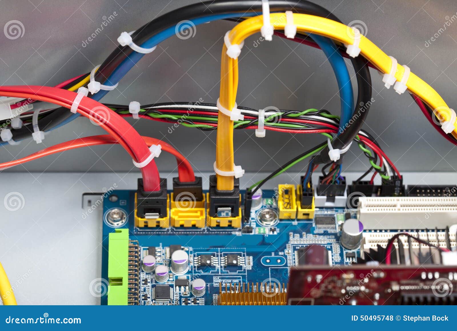 Colored Wires in a Circuit Board Stock Photo - Image of connectivity ...