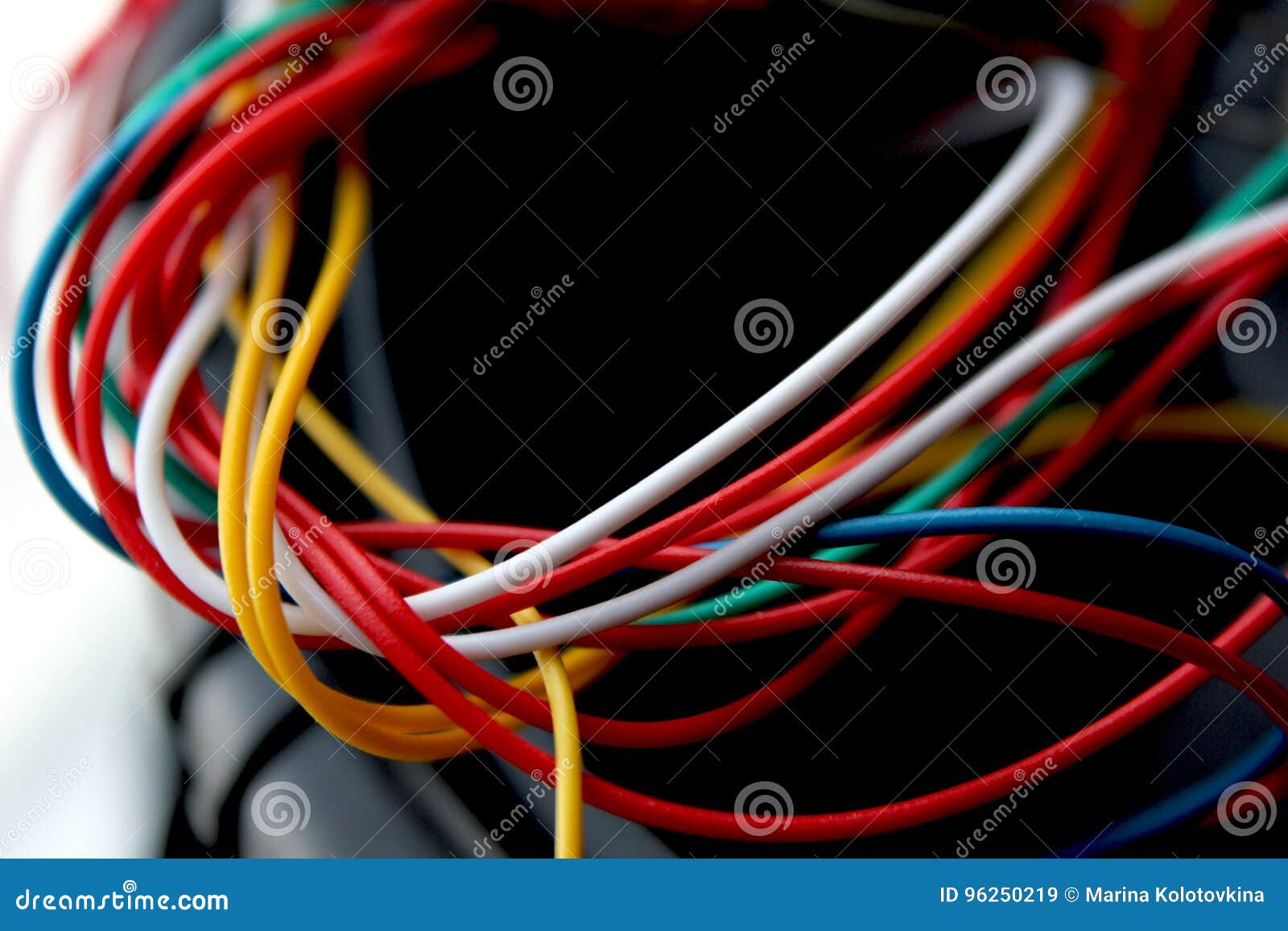 Colored wires. stock image. Image of bundle, connection - 96250219
