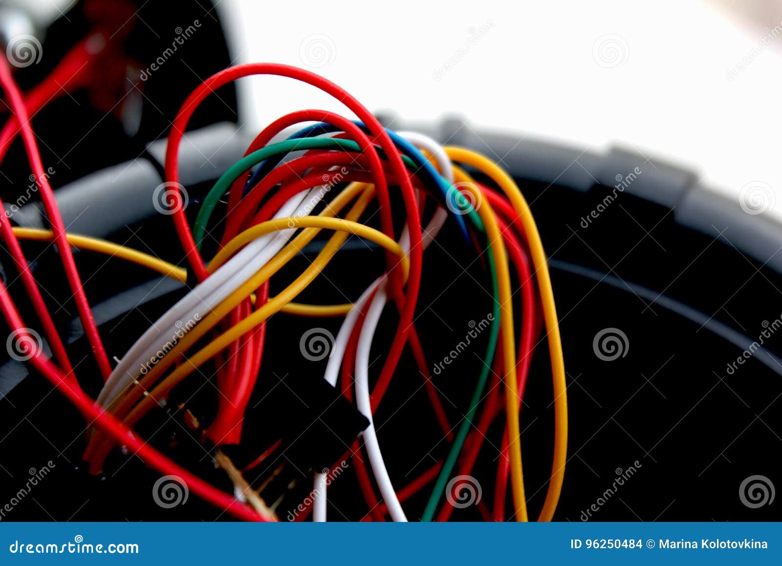 Colored wires. stock photo. Image of bunch, connection - 96250484