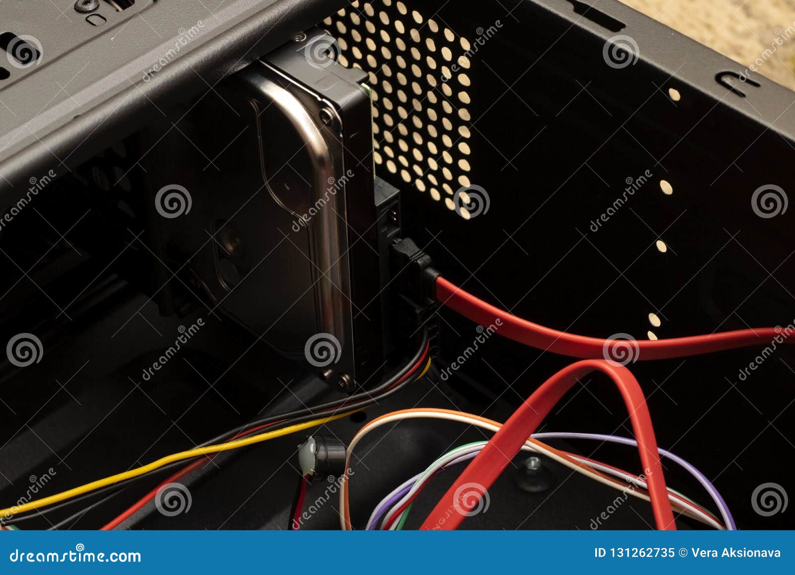 Colored Wires in the Computer System Unit Stock Image - Image of device ...