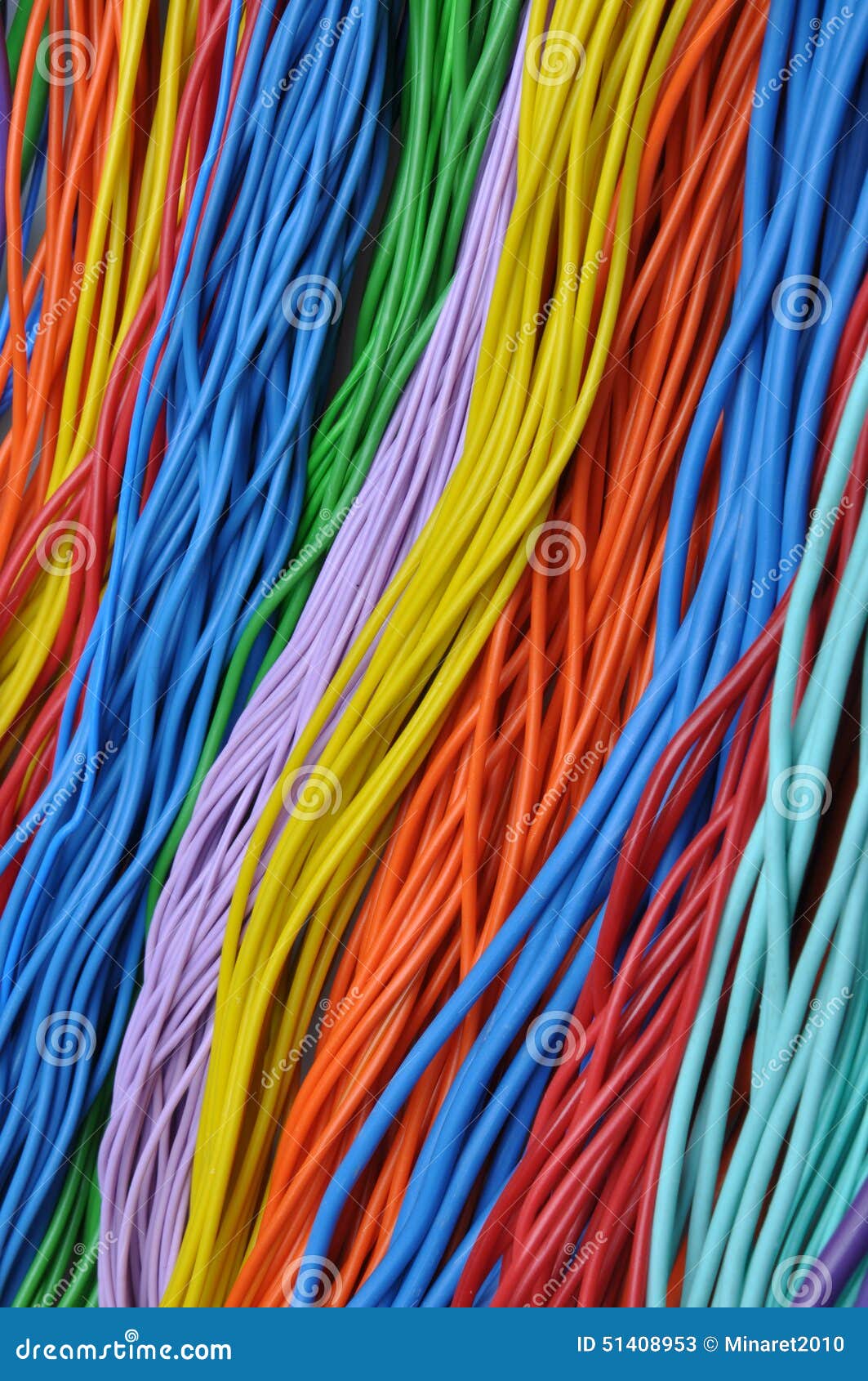 Colored wires stock image. Image of line, link, cord - 51408953