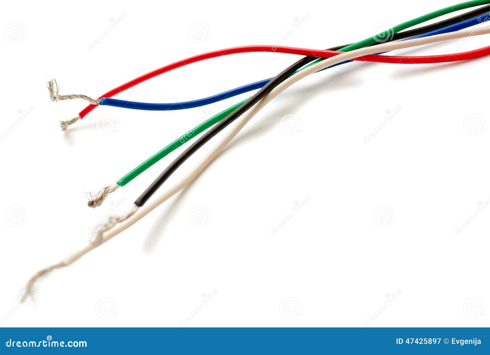 Colored Wires Isolated on White Stock Image - Image of black, bright ...