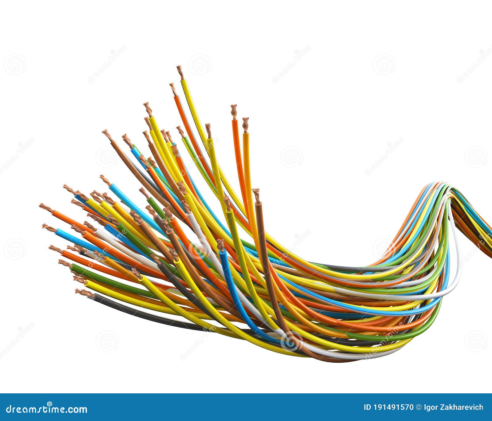 Colored Wires on a White Background. Stock Illustration - Illustration ...