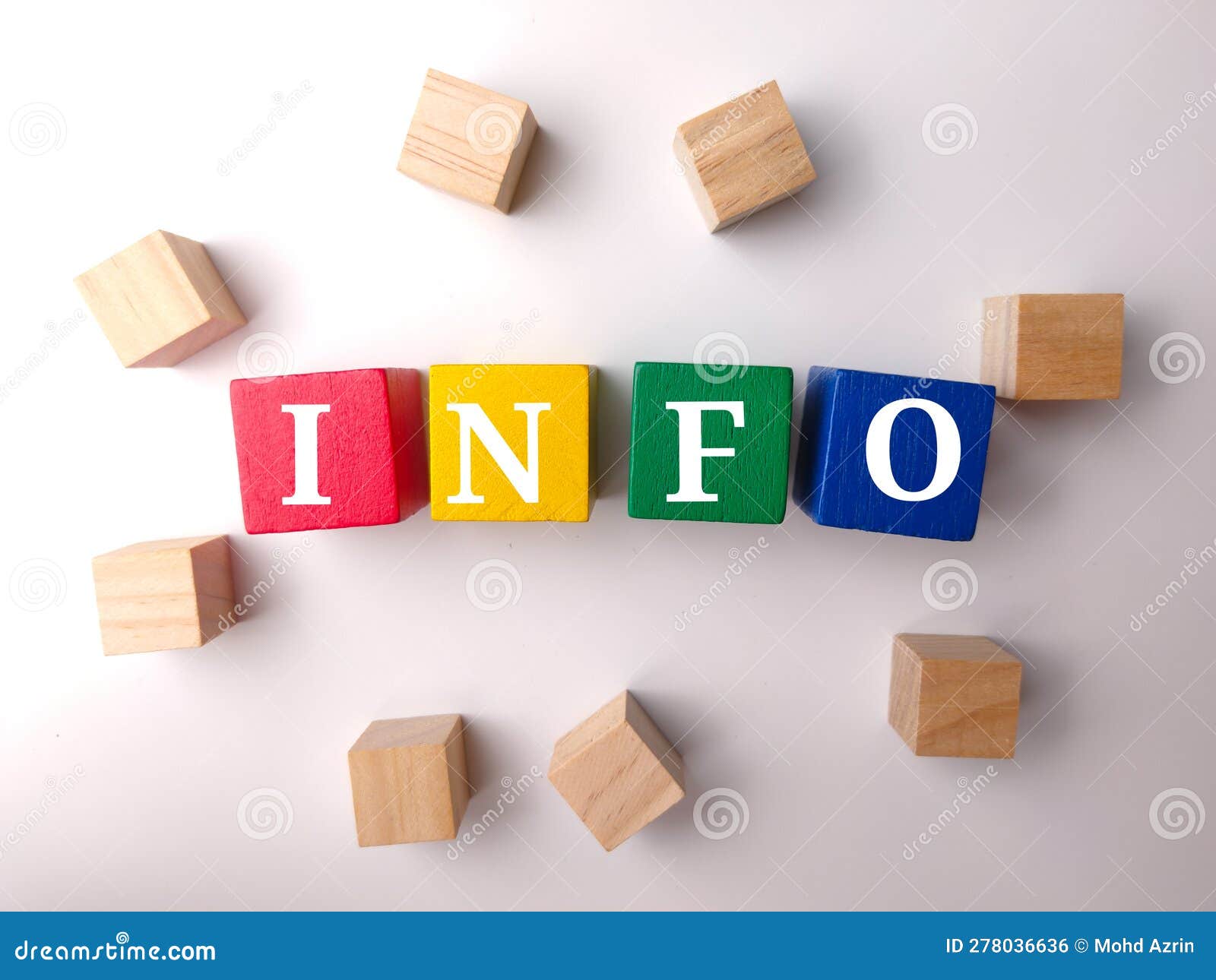 Colored Wooden Cube with the Word INFO Stock Photo - Image of dialog ...
