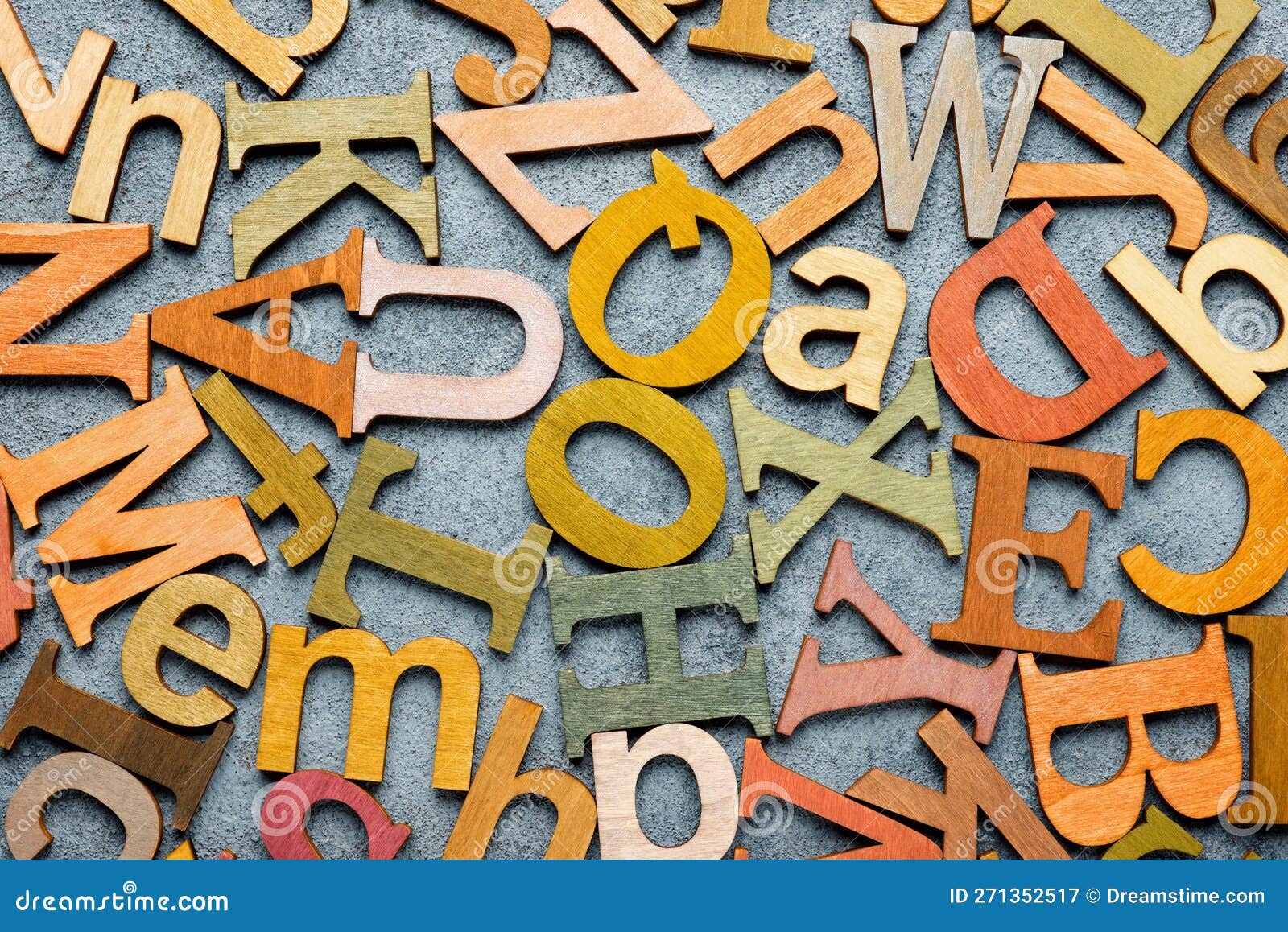 Colored Wooden Letters on a Gray Table Stock Image - Image of decor ...