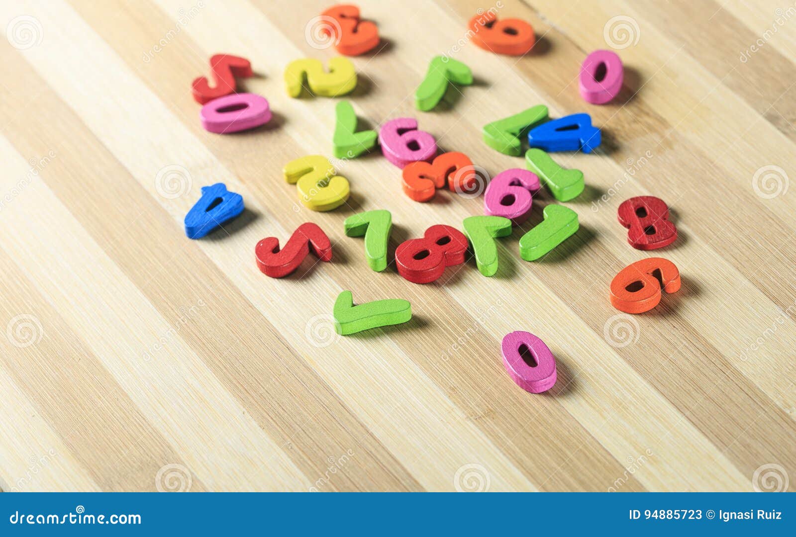 Colored wooden numbers stock image. Image of childhood - 94885723