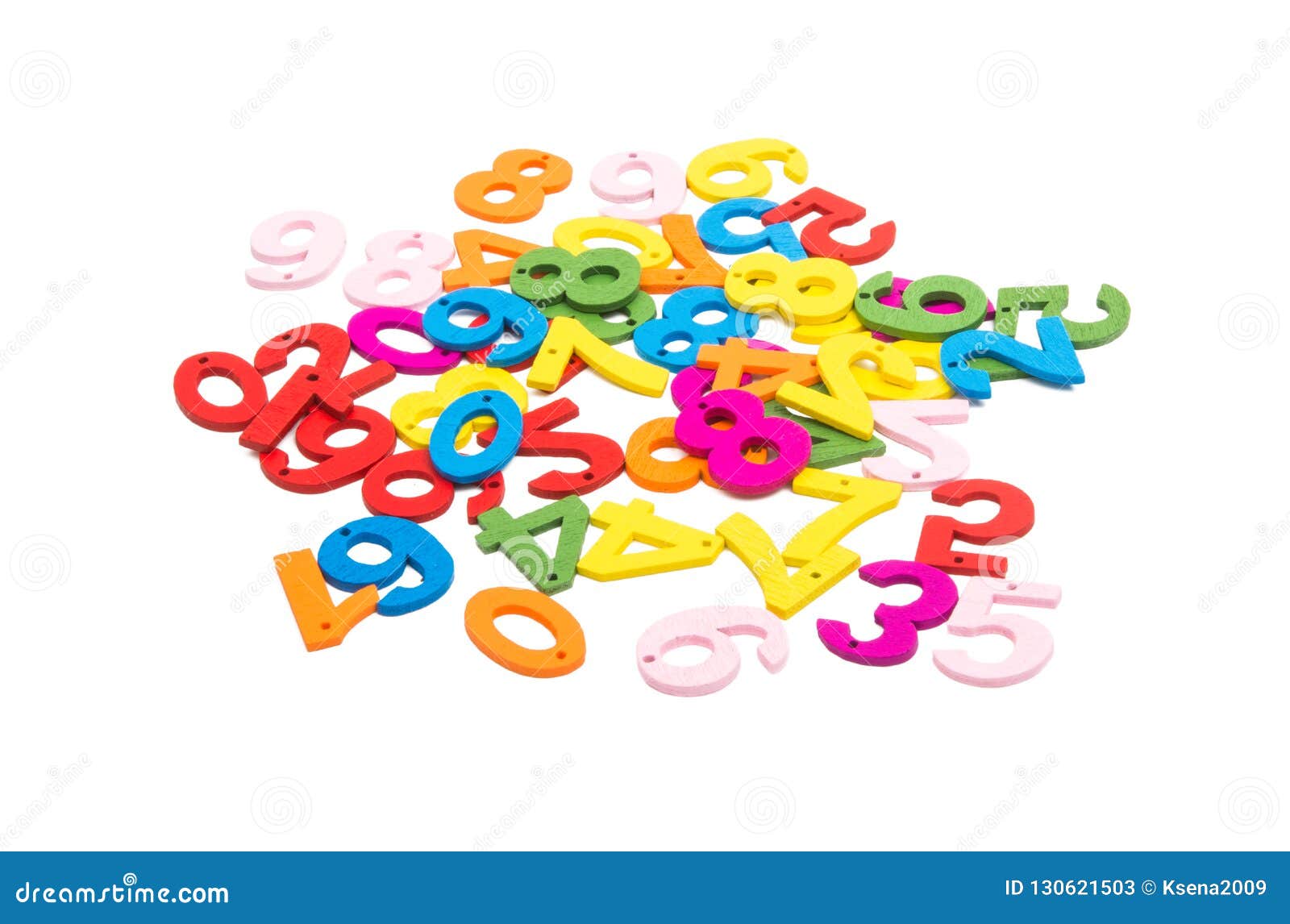 Colored wooden numbers stock image. Image of object - 130621503