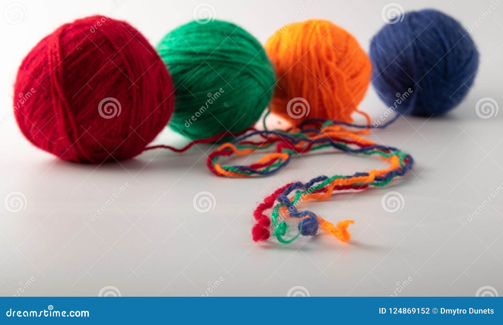 Colored Wool Knit Balls Placed on a Stock Photo - Image of handmade ...
