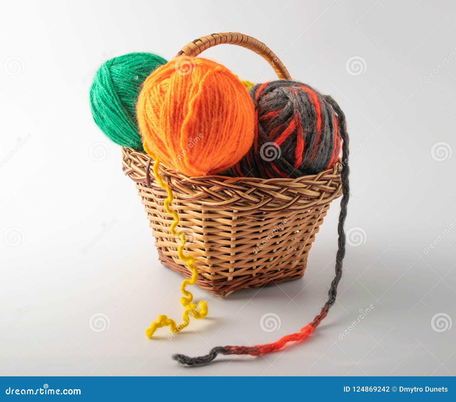 Colored Wool Knit Balls Placed on a Stock Photo - Image of crochet ...
