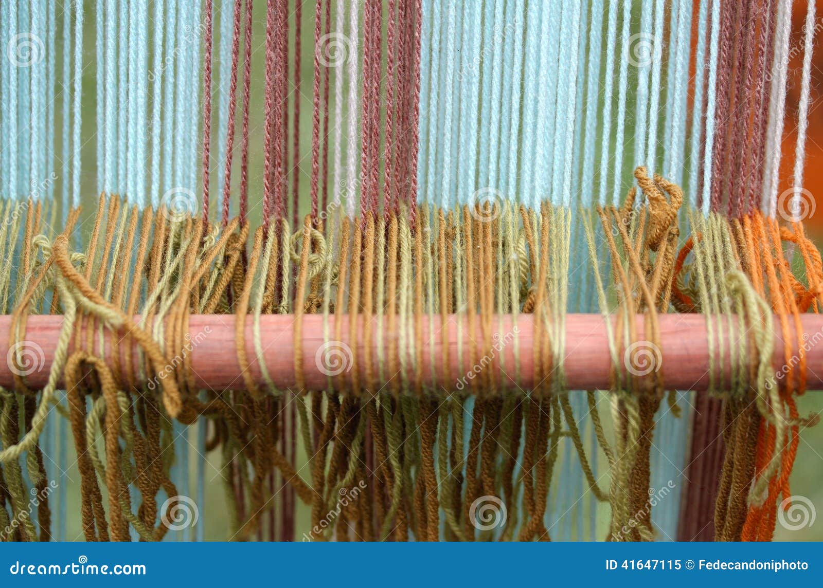 Colored Wool Thesis in Ancient Textiles Weaving Loom Stock Image ...