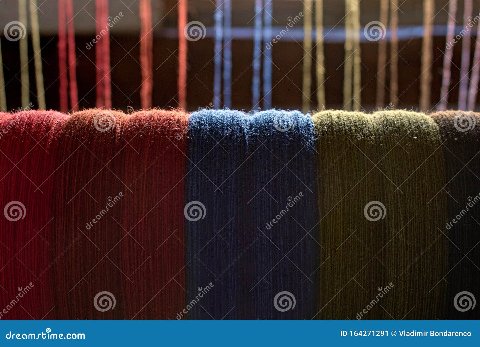Colored Woolen Threads on an Old Loom, Traditional Yarn in Canada ...