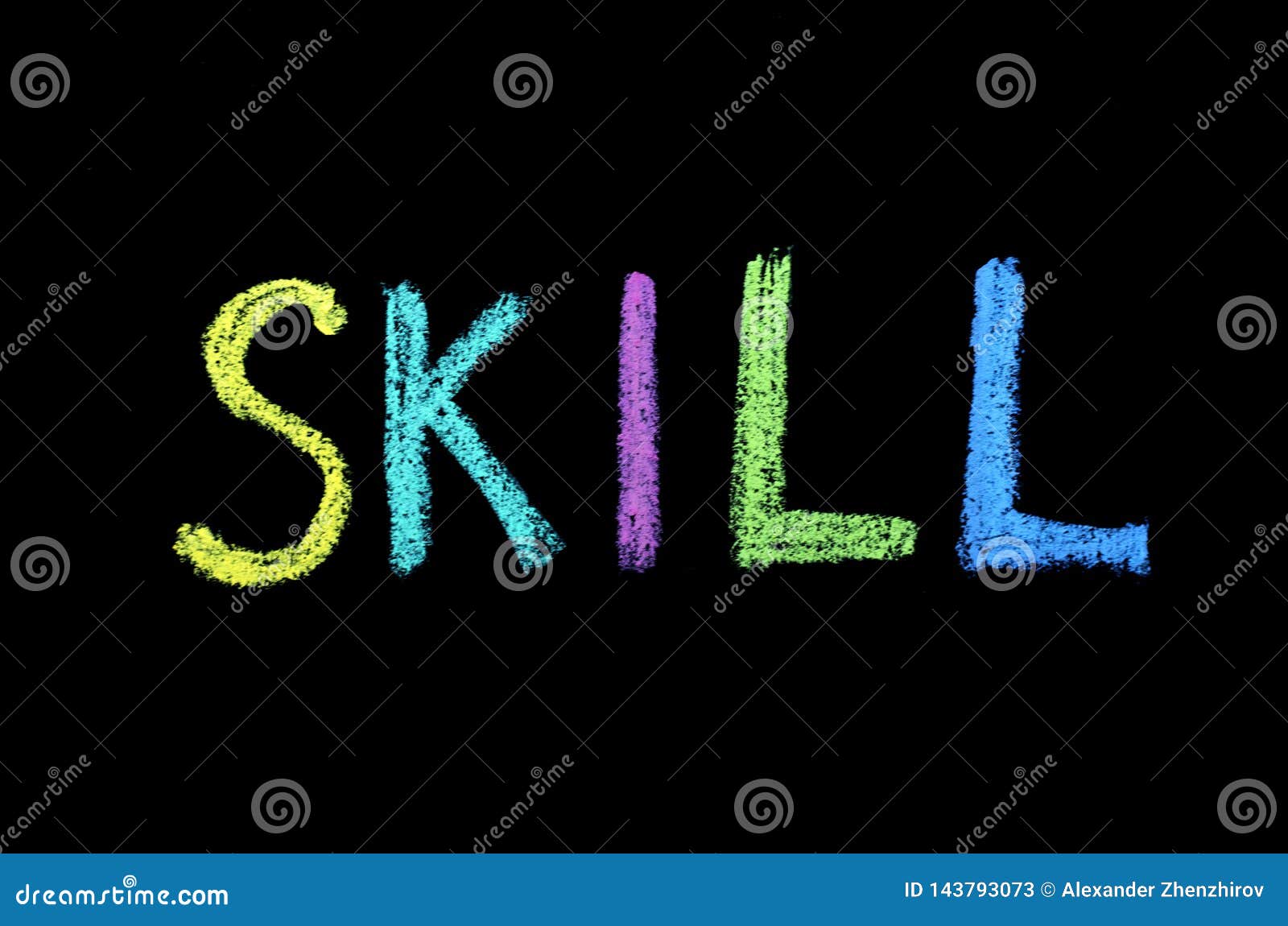 Colored Word Skill on Blackboard Stock Image - Image of experience ...