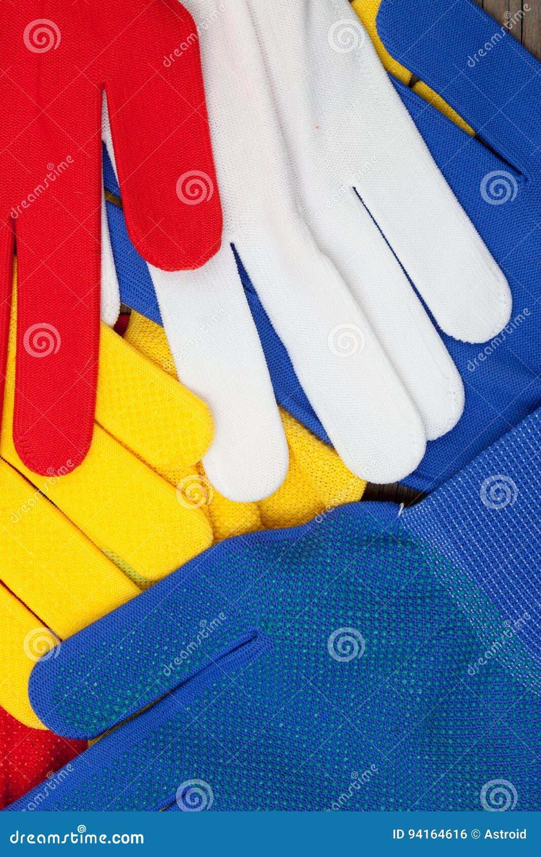 Colored Work Gloves on the Display Stock Photo - Image of varicolored ...