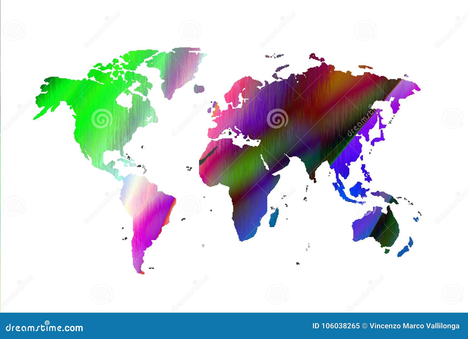Colored world map stock illustration. Illustration of communication ...