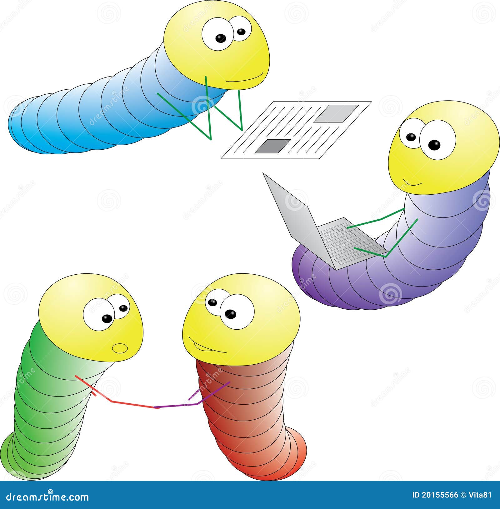 Colored worms stock vector. Illustration of drawing, paper - 20155566