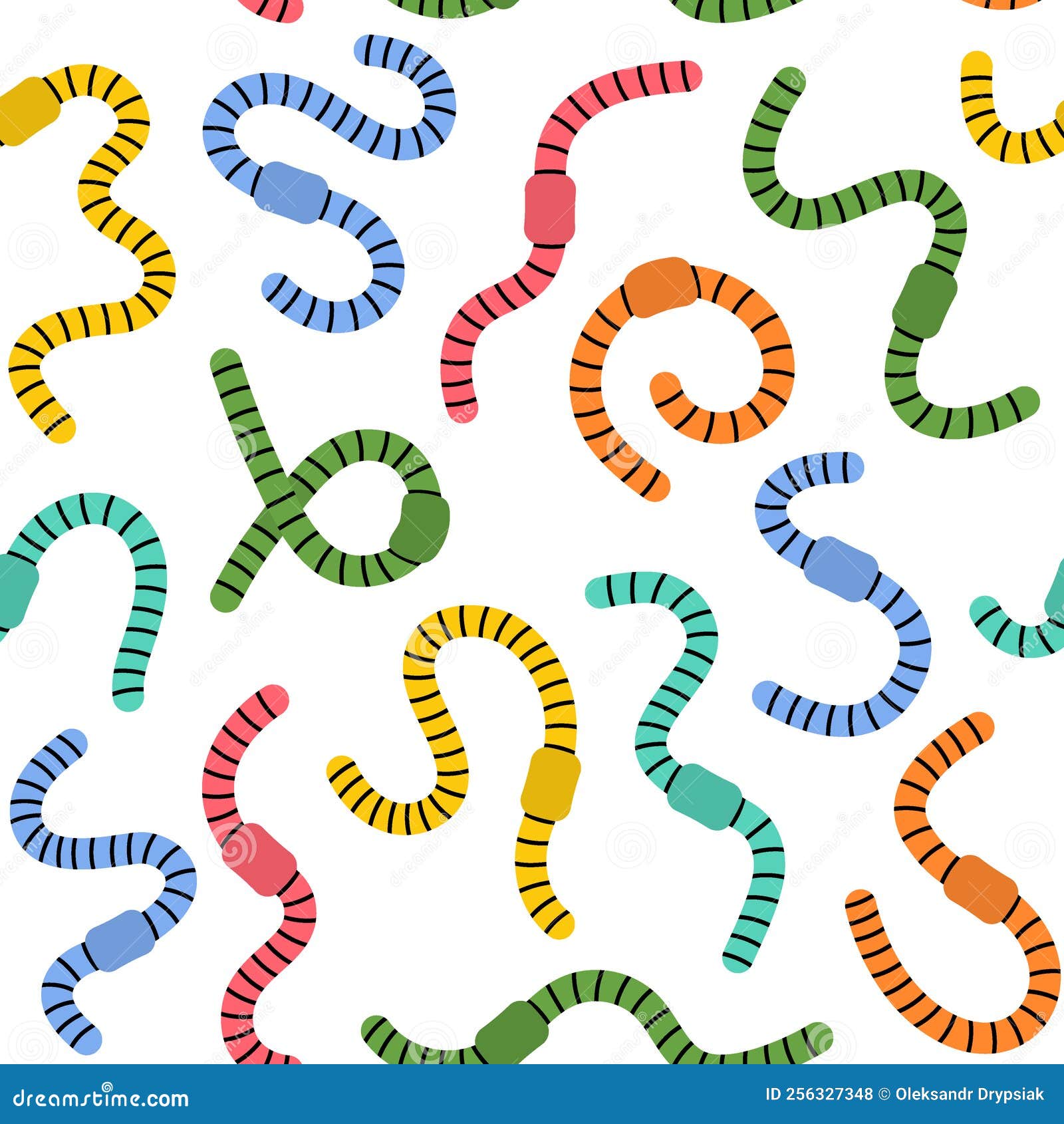 Set Of Curled Earthworms Silhouette. Invertebrate Crawling Worms ...