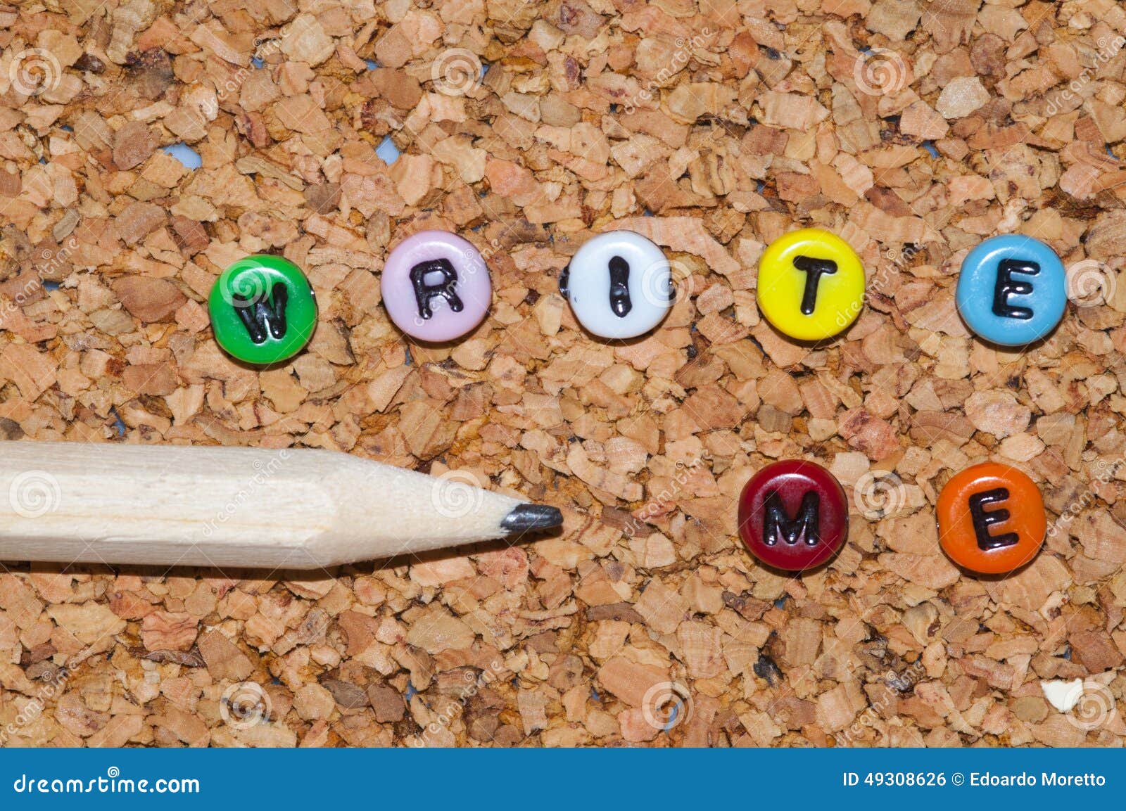 Colored Write Me with Pencil Stock Photo - Image of abstract, font ...