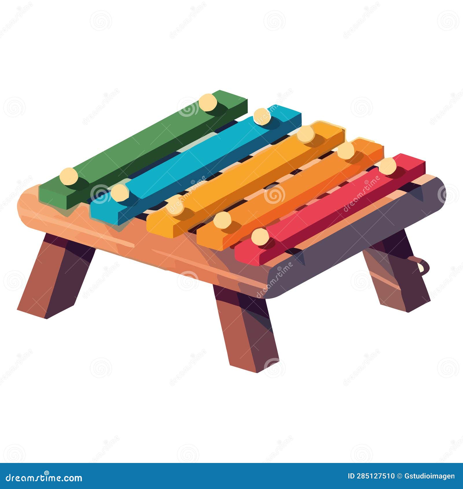 Colored xylophone vector stock vector. Illustration of instrument ...