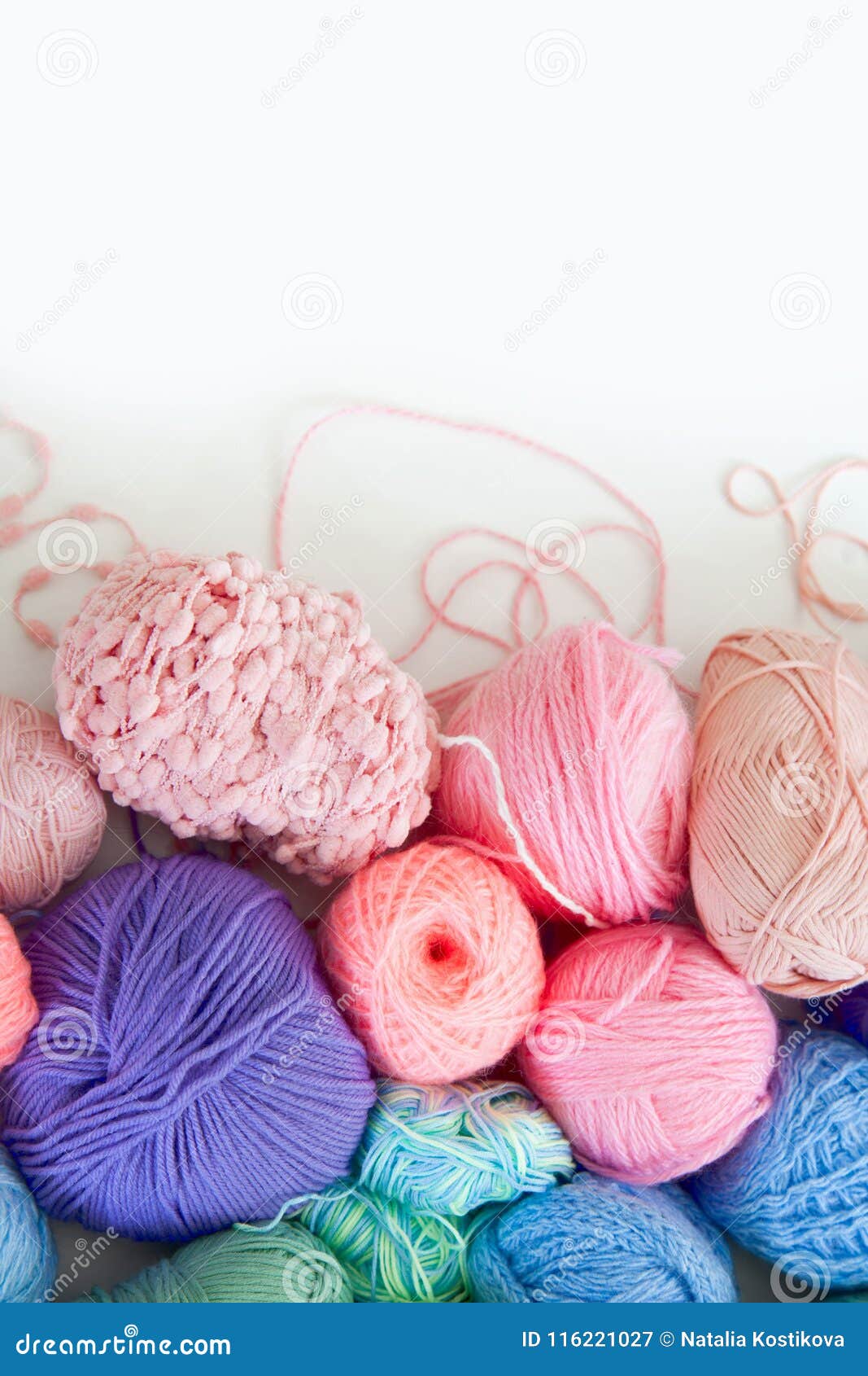 Colored Yarn of Iridescent Hues. Woolen Threads. Stock Image - Image of ...