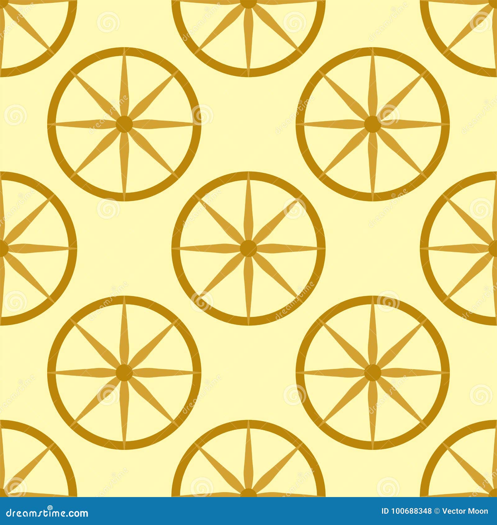 Colored Yellow Circle Seamless Pattern Shape Art Geometric Graphic ...