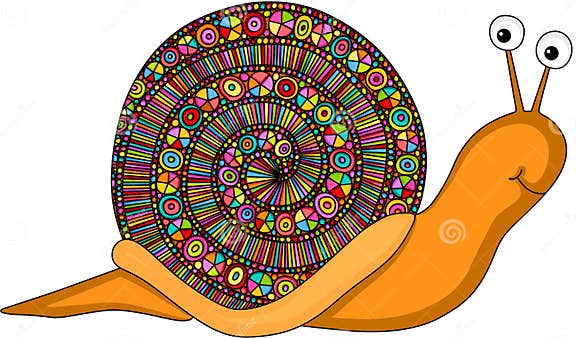 Colored zentangle snail stock vector. Illustration of painting - 92251934