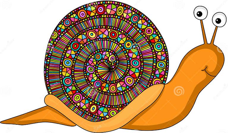 Colored zentangle snail stock vector. Illustration of painting - 92251934
