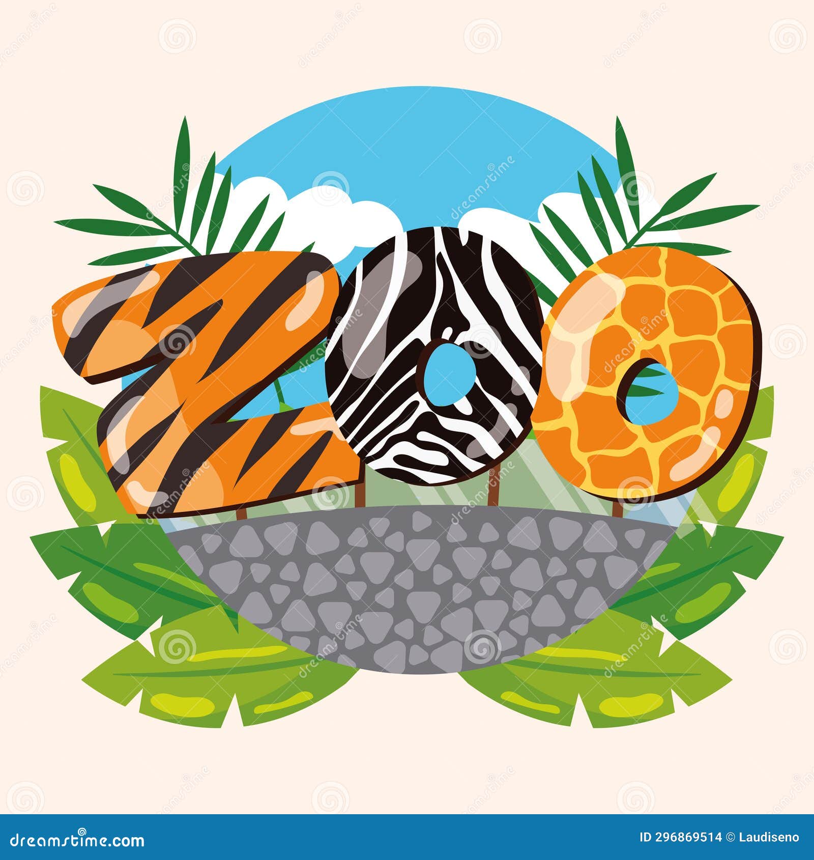 Colored Zoo Lettering Zebra Pattern Vector Stock Vector - Illustration ...