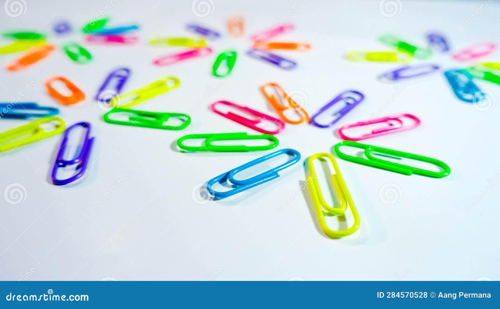 Colorful Paper Clips Isolated in White Background. Stock Photo - Image ...