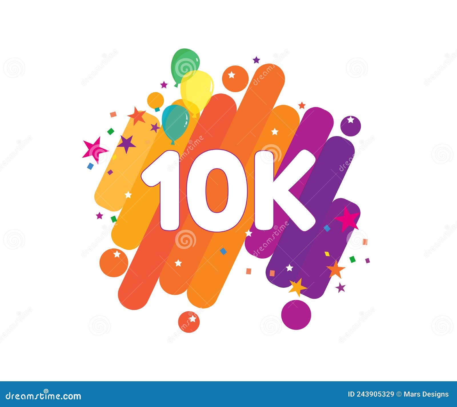 Colorful 10K Celebration Background Vector Illustration Design Abstract ...