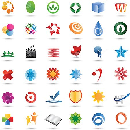 Colorful 36 Vector Logo Design Set Stock Vector - Illustration of ...