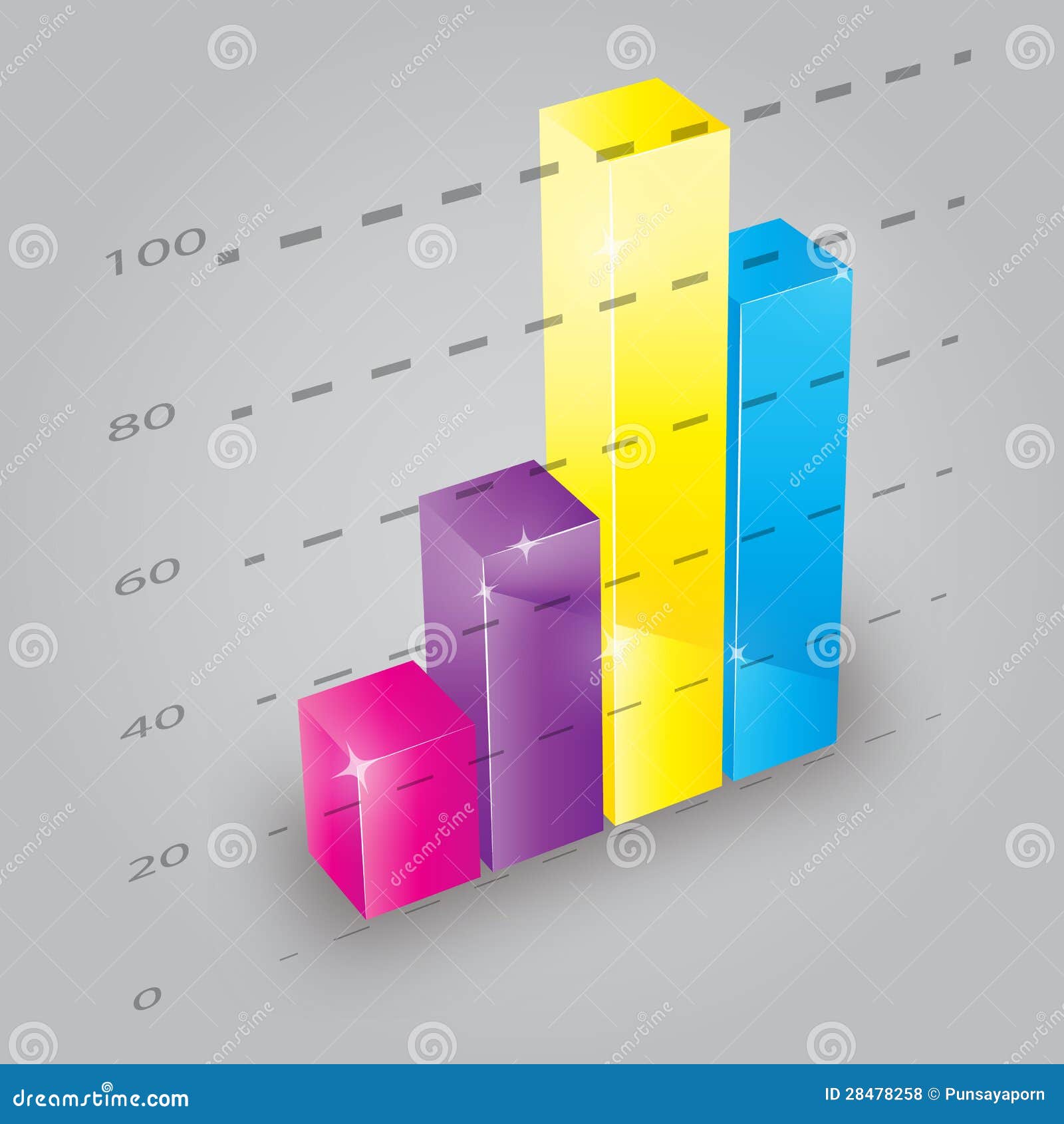 Colorful 3D bar chart stock vector. Illustration of accounting - 28478258