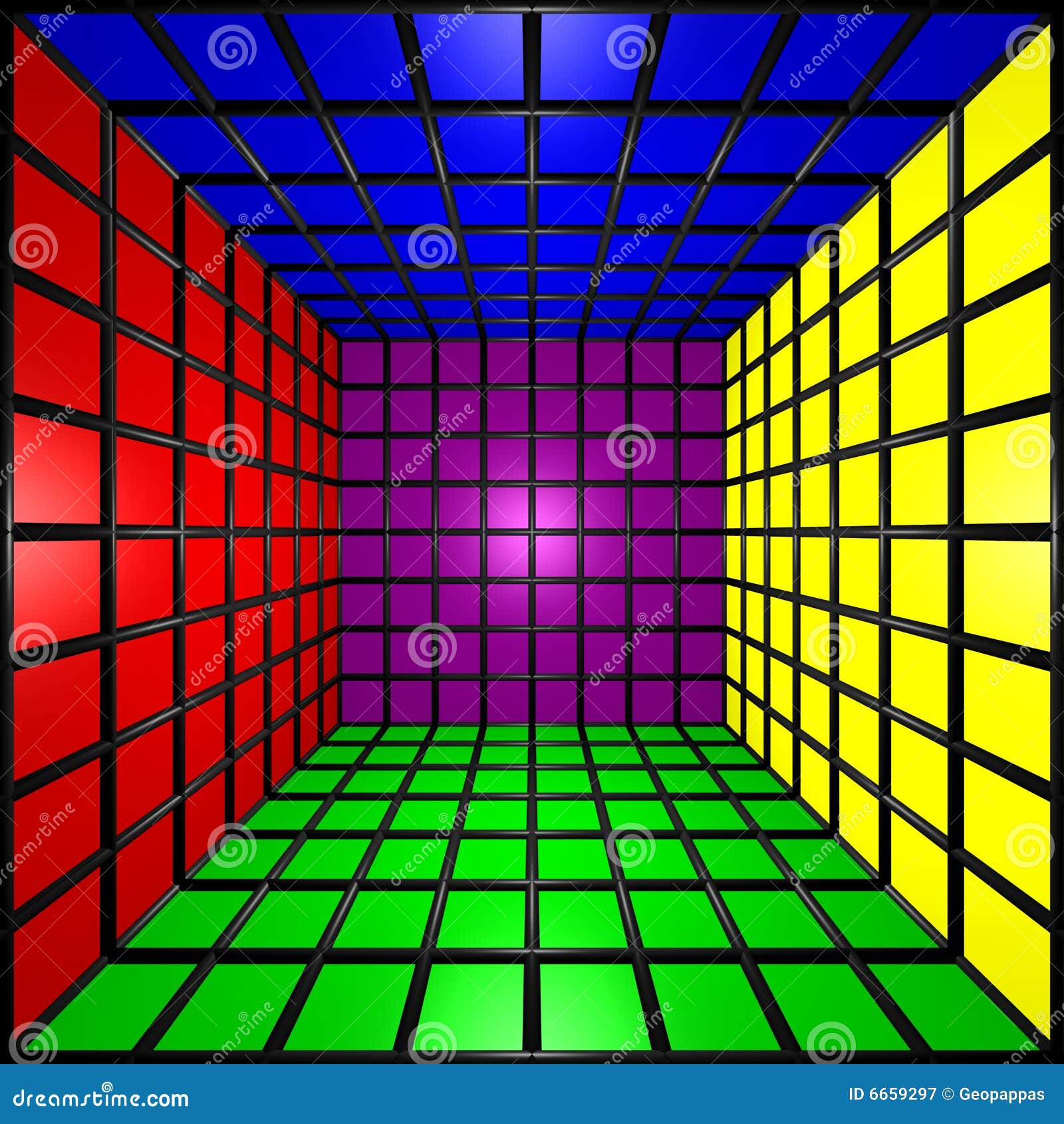 Colorful 3d Cube W Grid Stock Illustration Illustration Of Graphics