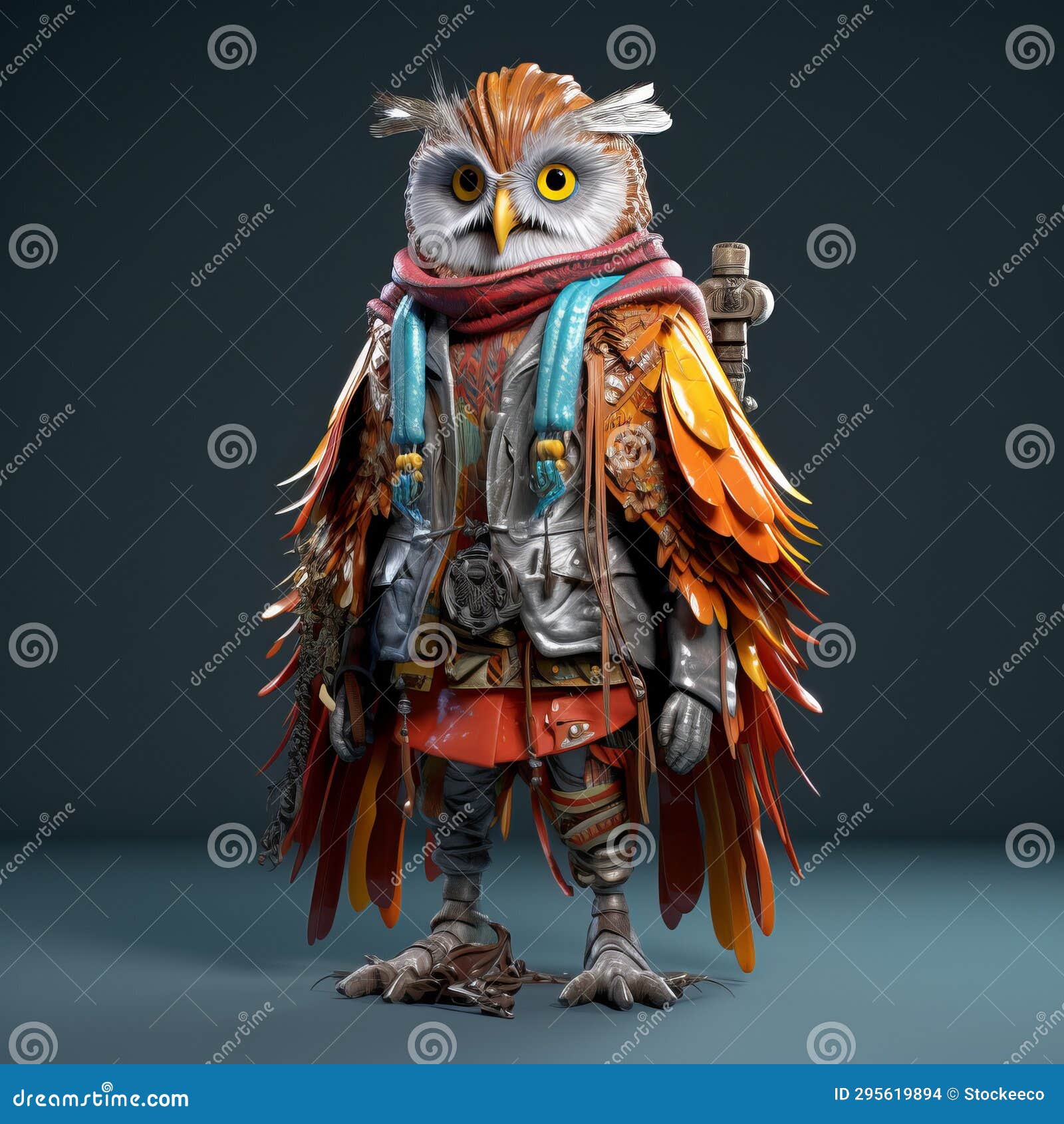 Colorful 3d Fantasy Owl Warrior Character Design for Lords of Eora ...