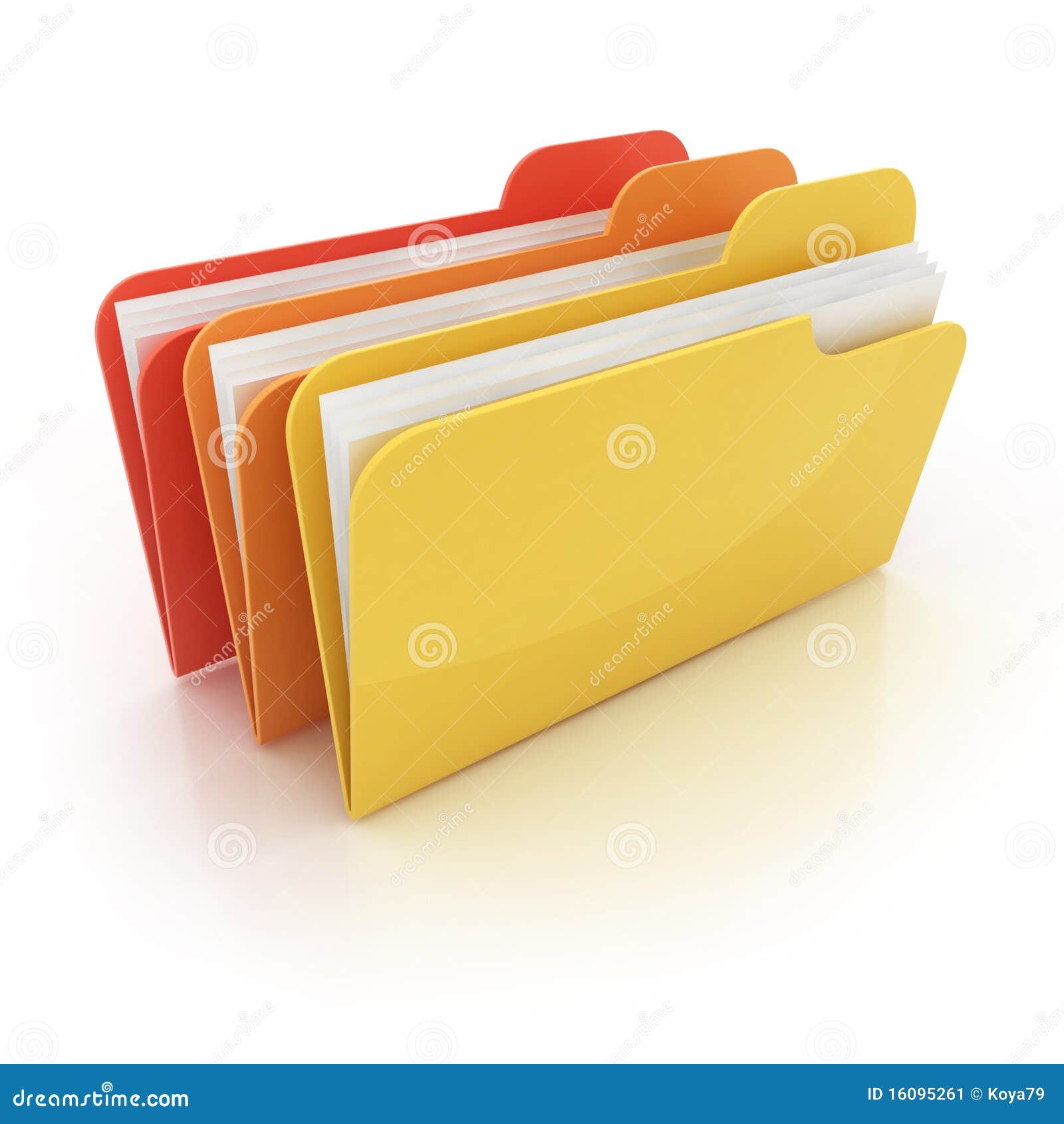 Colorful 3d Folders Icon on White Stock Illustration - Illustration of ...