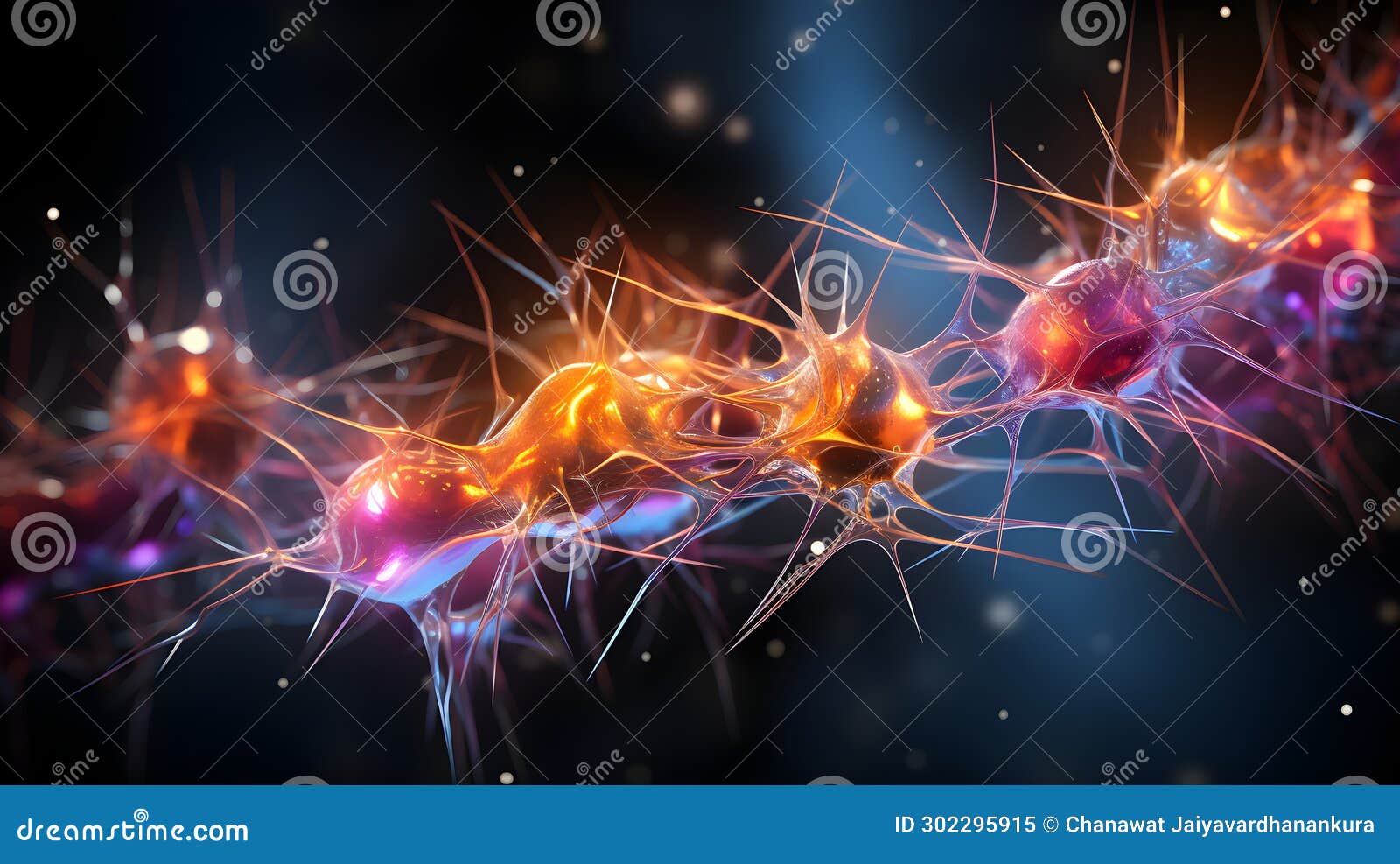Colorful 3D Illustrations on a Black Background of Human Nerves Can Be ...