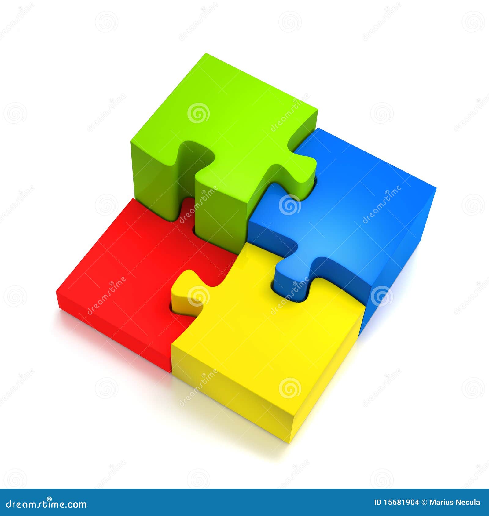 Colorful 3d Jigsaw Puzzle Pieces Stock Illustration - Illustration of ...