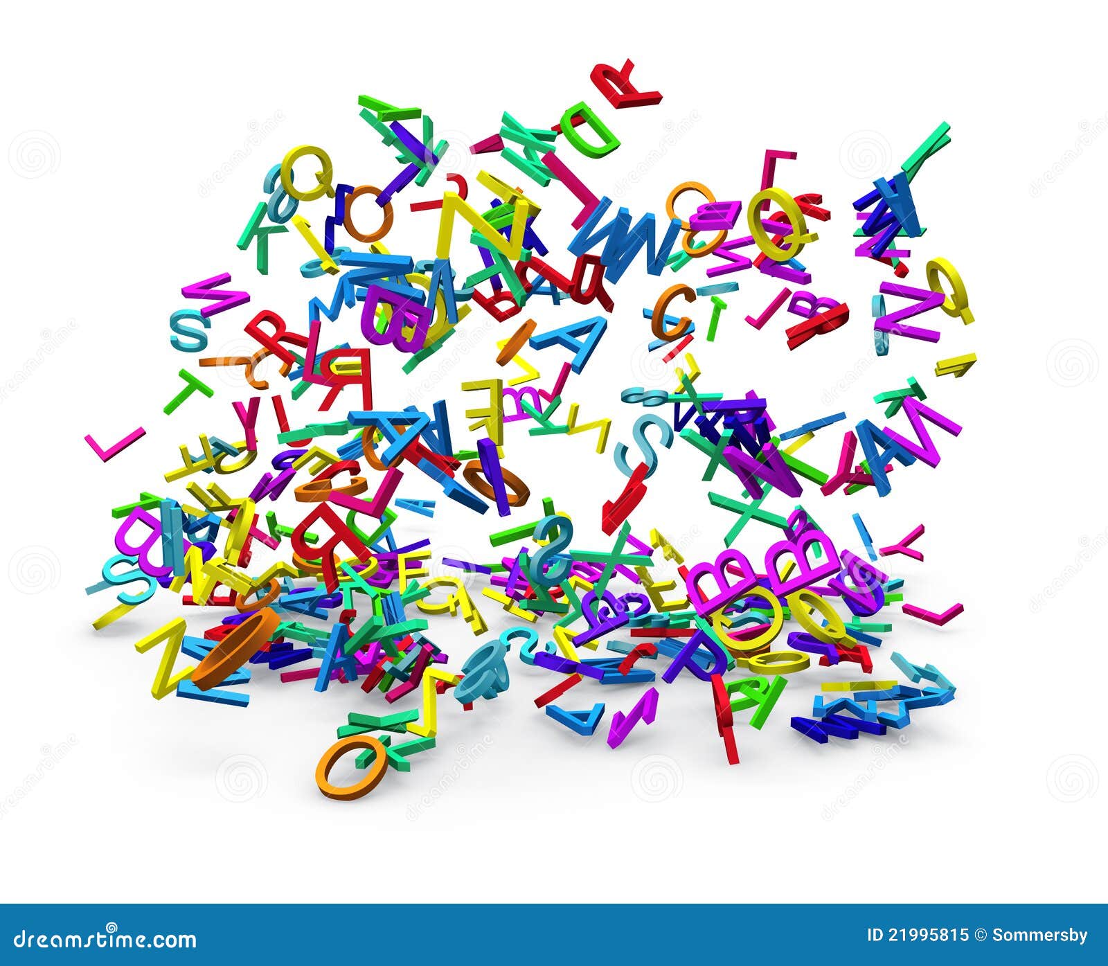 Colorful 3d Letters Exploded Stock Illustration - Illustration of ...