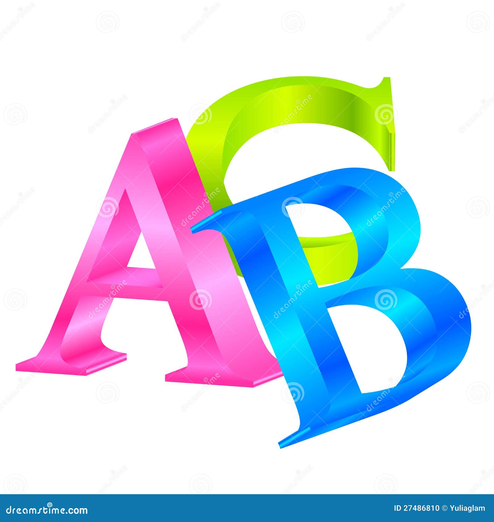 Colorful ABC stock vector. Image of letter, blue, dimensional - 27486810