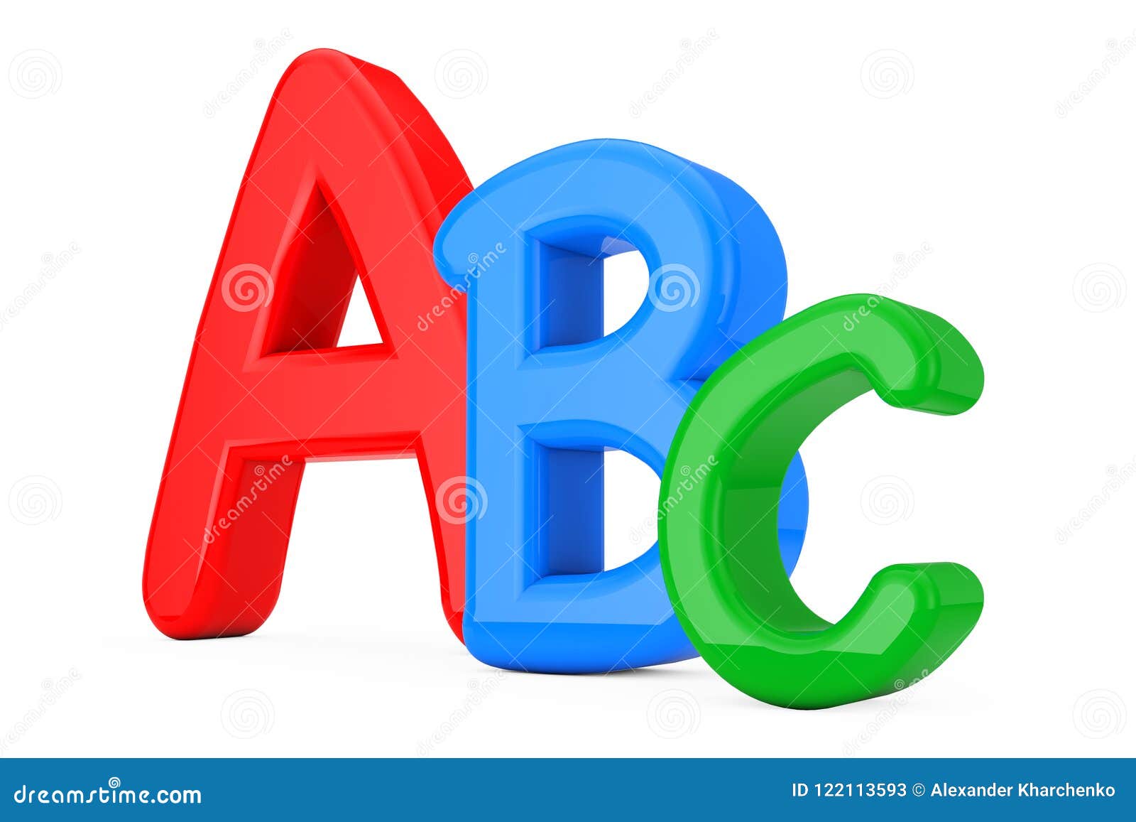 Colorful ABC Language Learning Sign. 3d Rendering Stock Illustration ...