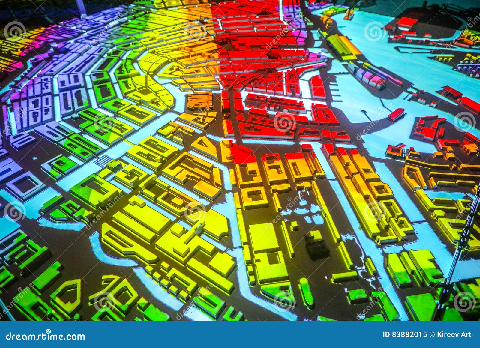 Colorful Abstract Amsterdam City Map in Perspective Stock Image - Image ...