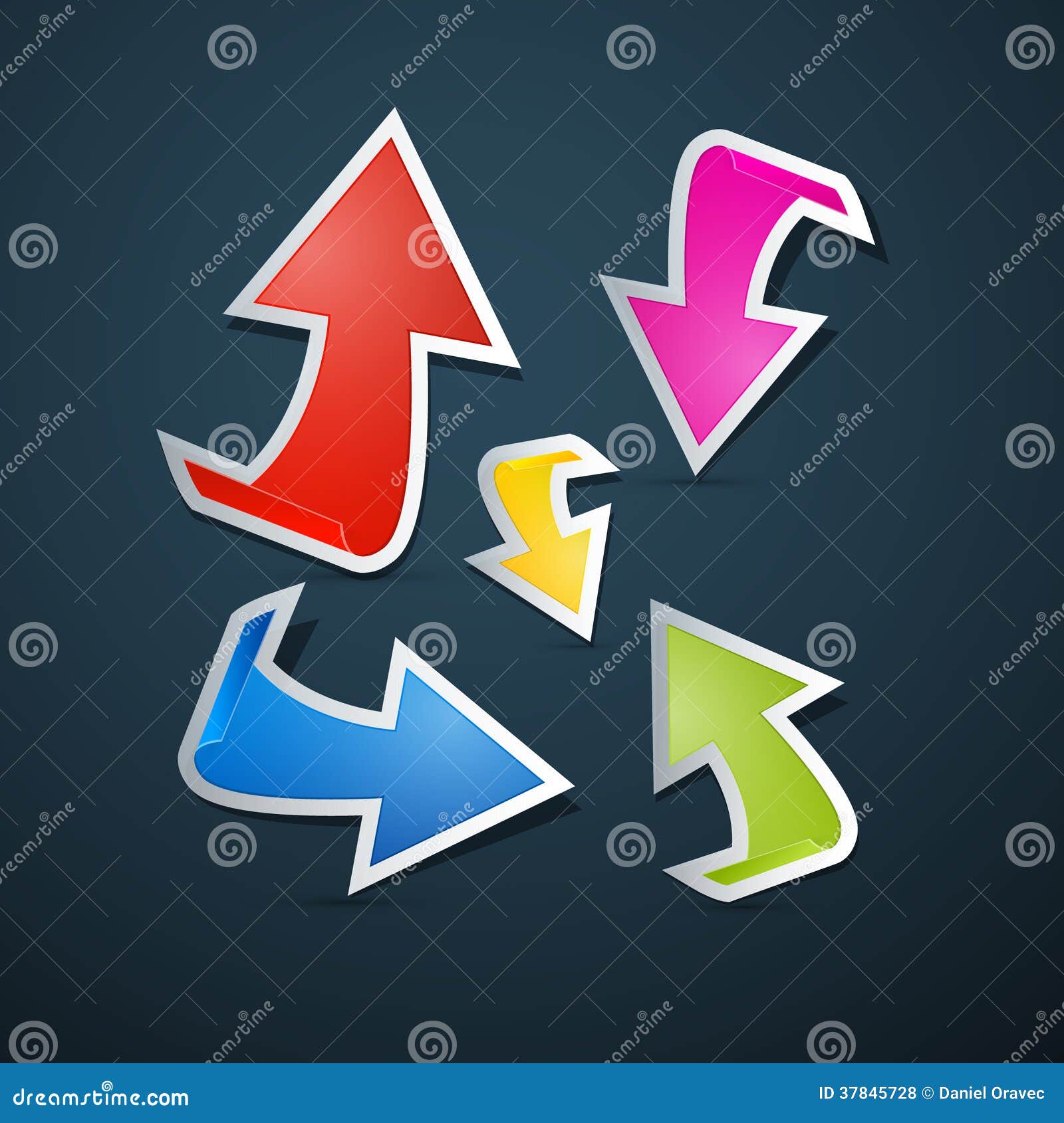Colorful Abstract Arrows Set Stock Vector - Illustration of direction ...