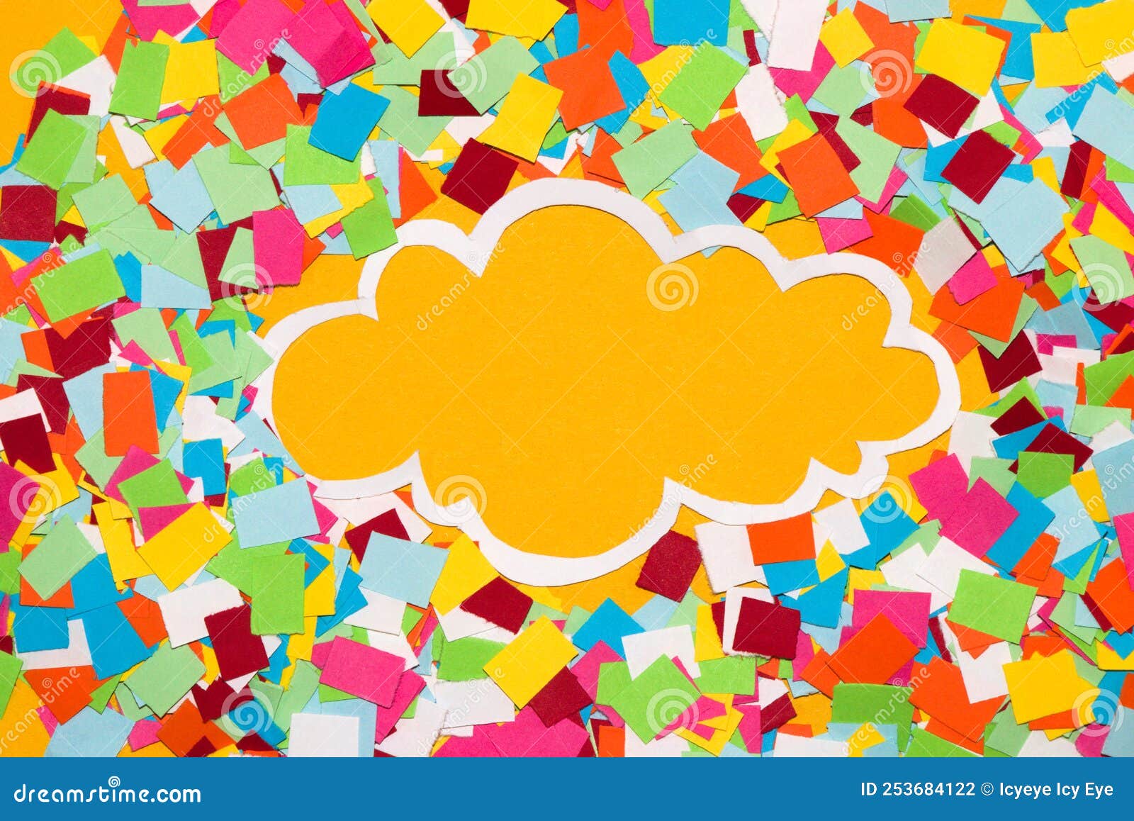 Colorful Abstract Art Background with Cloud and Yellow Copy Space ...