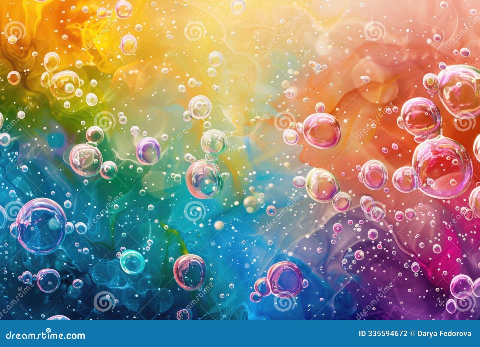 Colorful Abstract Art with Dripping Paint and Bubbles Stock Photo ...