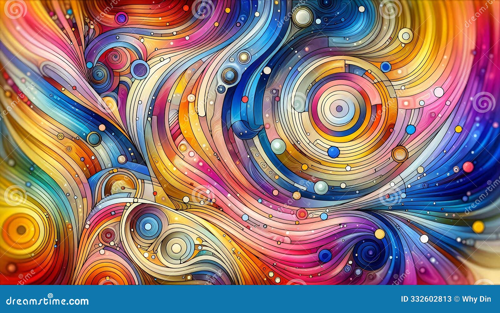 Colorful Abstract Art with Dynamic Curved Patterns Stock Image - Image ...