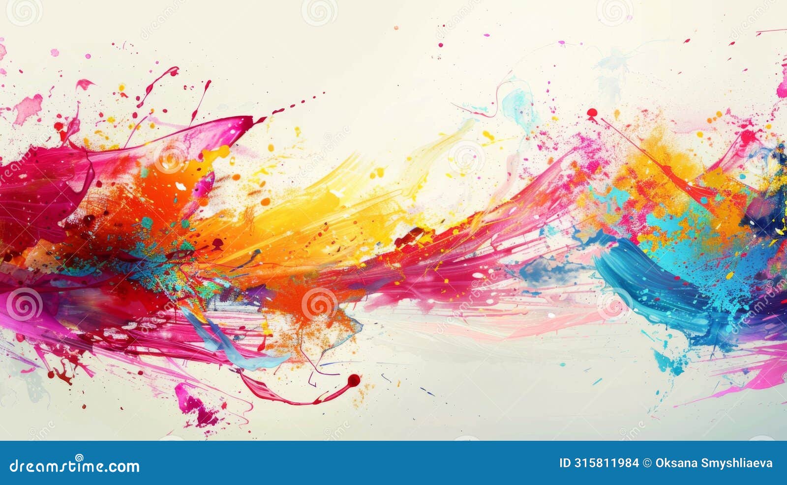 Colorful Abstract Art Explosion: Vibrant Paint Splatter Background ...