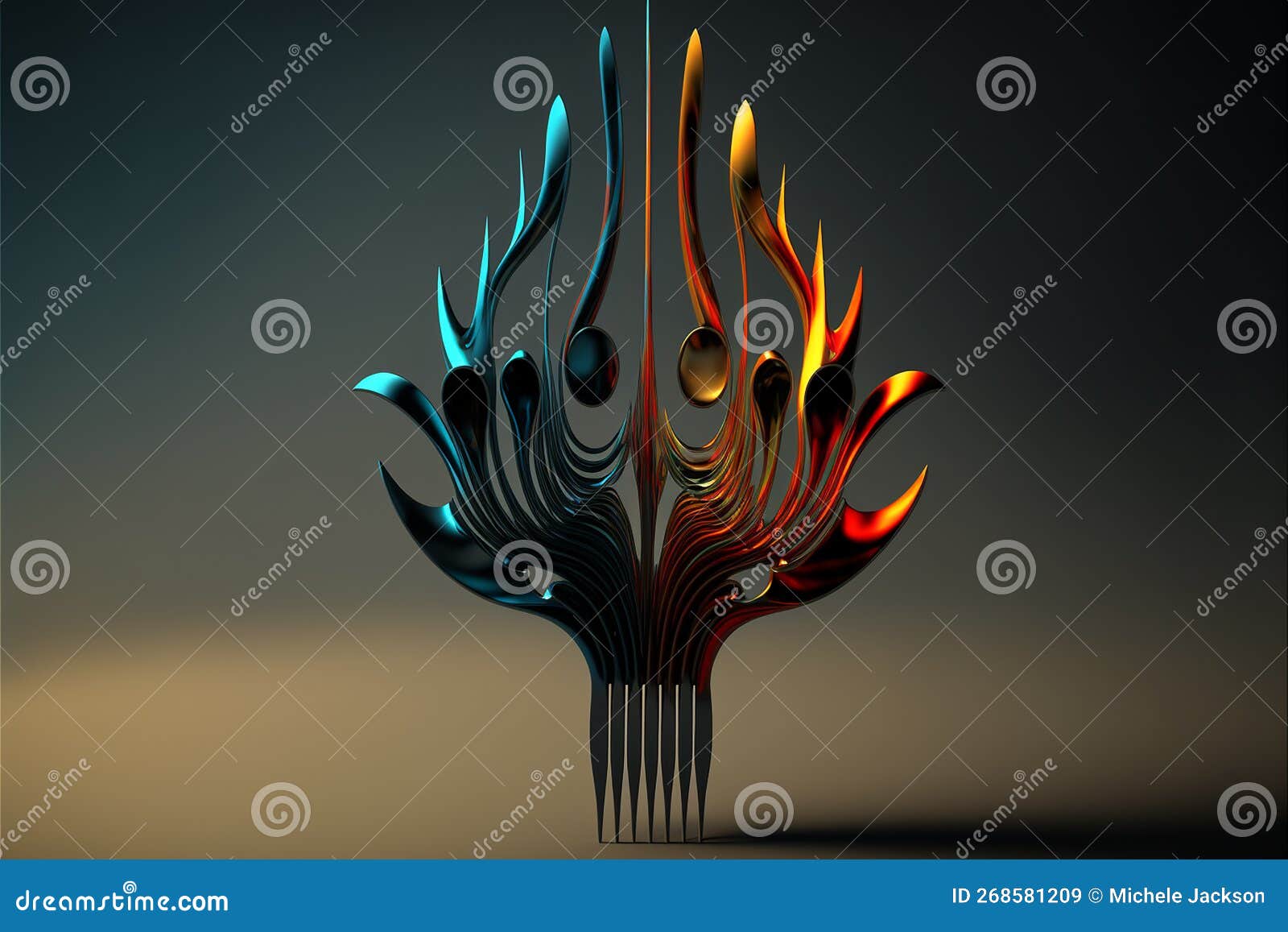 Colorful Abstract Art of a Fork Utensil Generated by Ai Stock Illustration - Illustration of ...