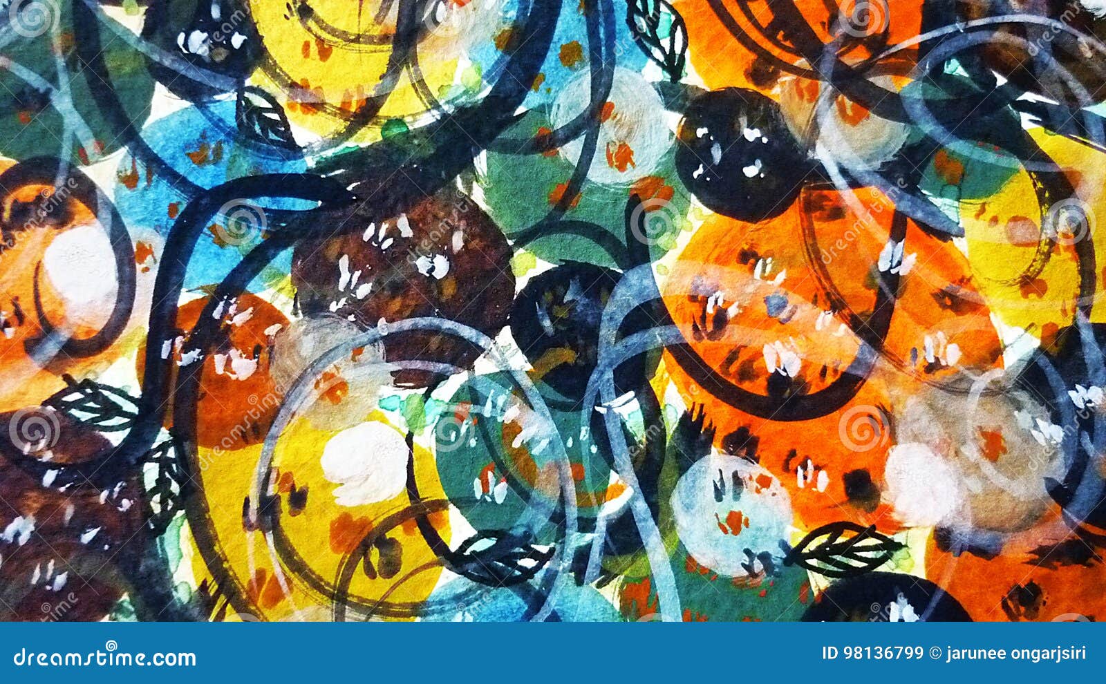 Colorful abstract art stock illustration. Illustration of round - 98136799