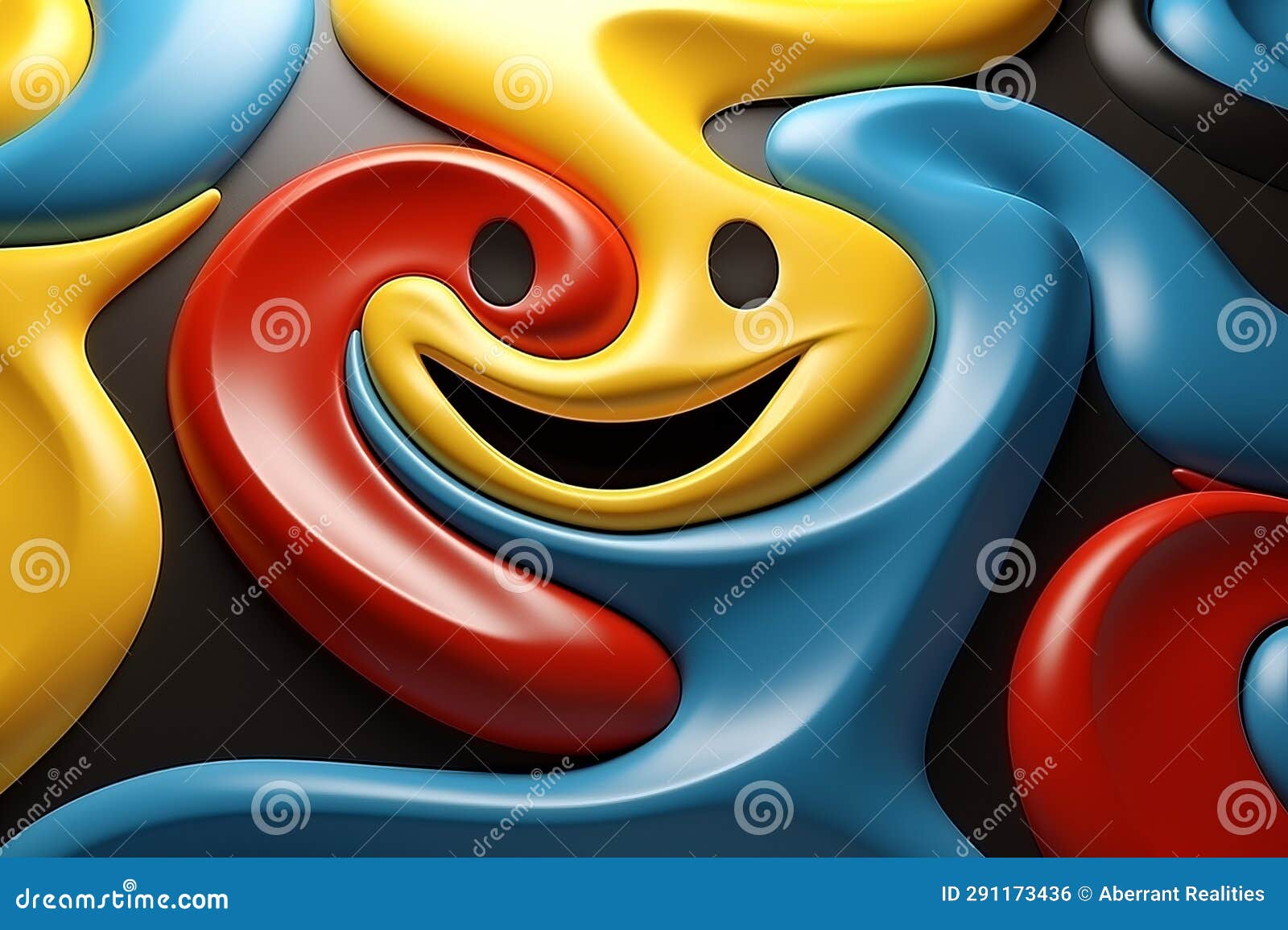 Colorful Abstract Art with a Smiley Face on it Stock Illustration ...