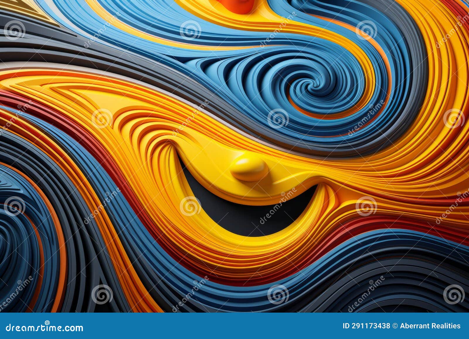 Colorful Abstract Art with a Smiley Face Stock Illustration ...